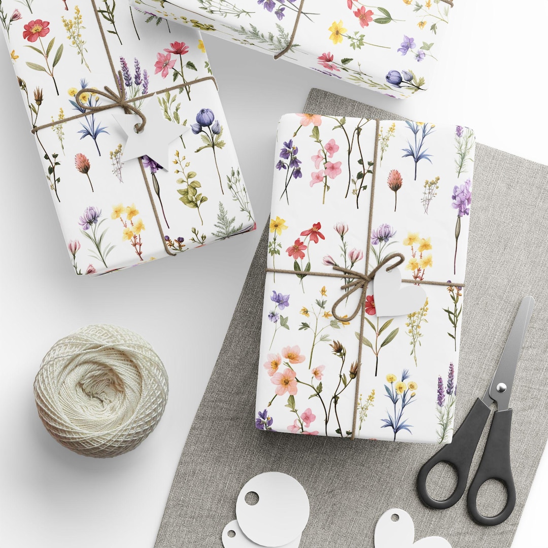 Custom Floral Wrapping Paper, Wildflower Design - Etsy