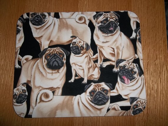 Mouse Pad Pug Dog Rectangle Mousepad Handmade Mat | Etsy
