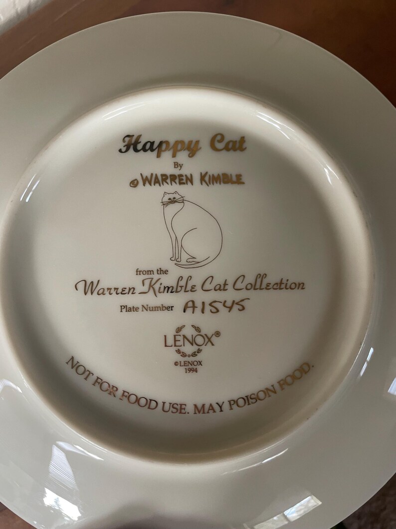 Vintage Cat Plate Pair Warren Kimble Red Happy Cat & Cool Cat ...