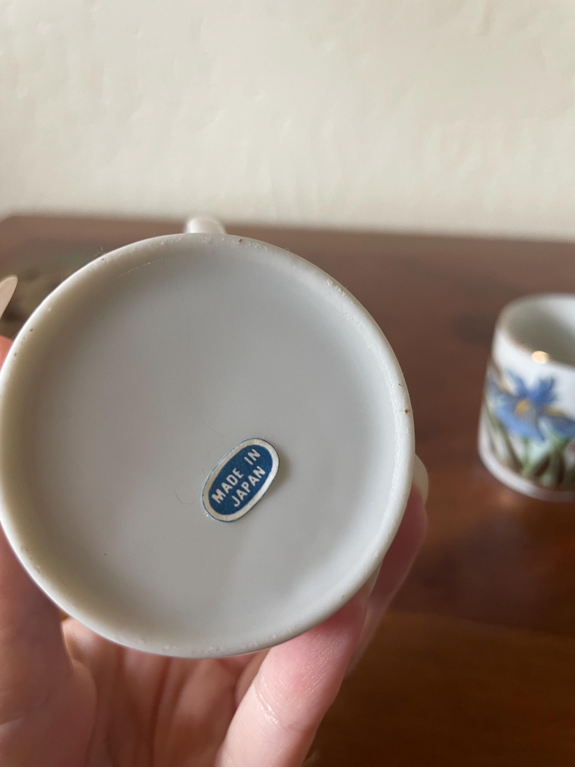 Vintage Japan Shot Glass Iris Flower Beautiful Floral Cups Pair - Etsy