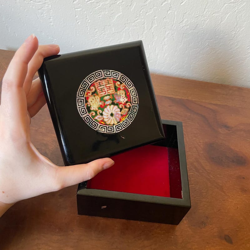 Shell Inlay Lacquered Box - Etsy