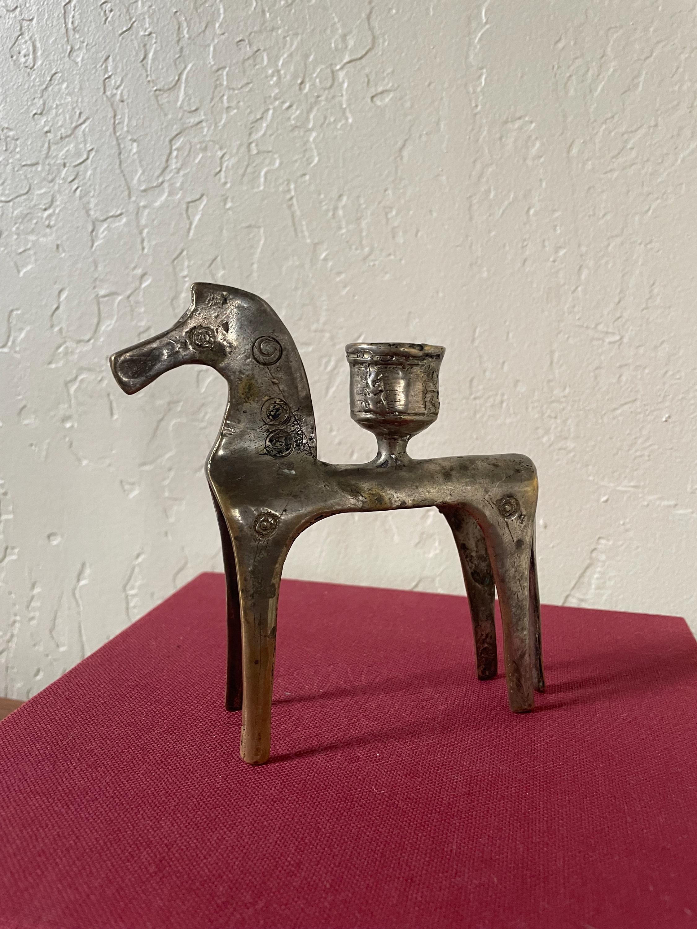 Vintage Frederick Weinberg Style Candle Holder Silver Plated Brass ...