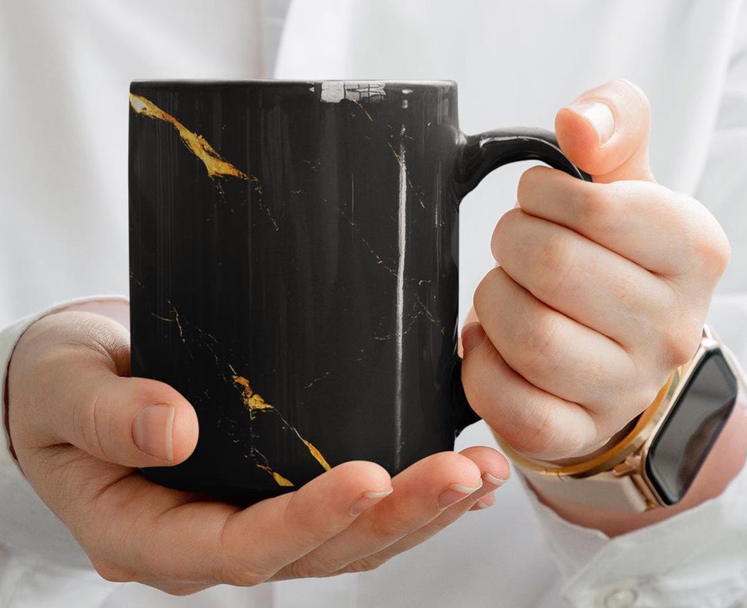 Elegant Black and Gold Marble Texture Digital Mug Backgrounds for 11 Oz ...