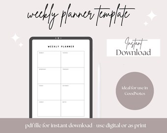 Digital Weekly Planner Simple Planner Sheet Print at Home Use Digital ...