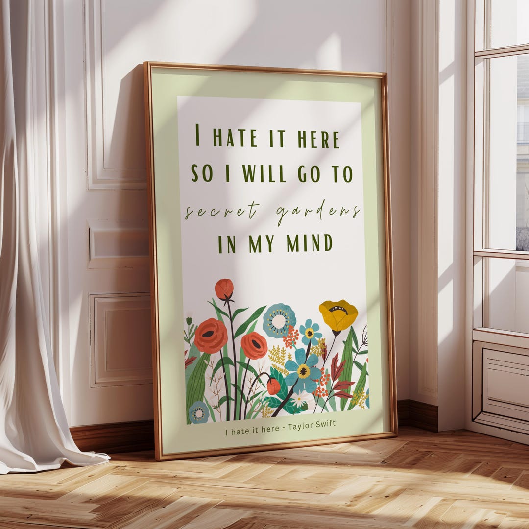 Taylor Swift August Lyric Poster Floral Art Print Digital Download ...
