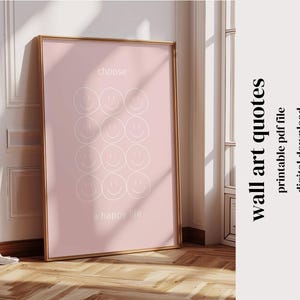 Fun Pink Poster With Smileys and Motivational Quote Bright and Positive ...