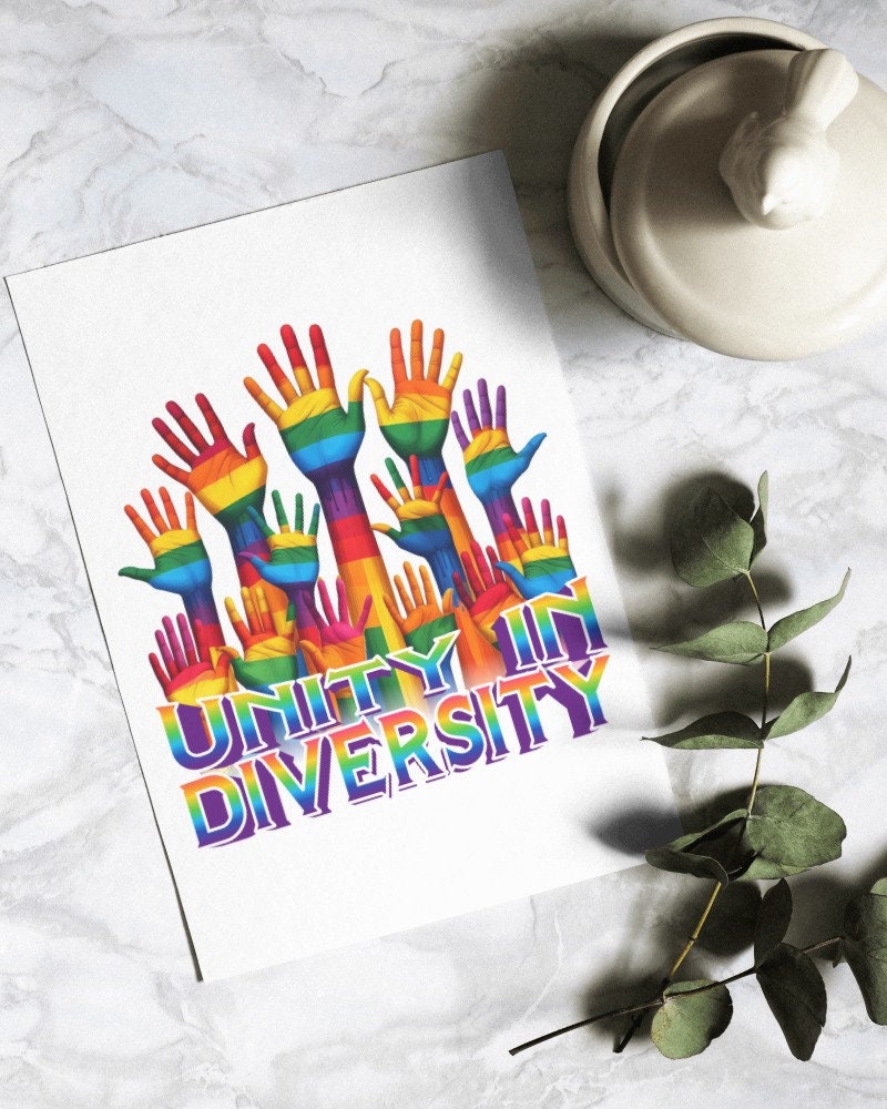 Unity in Diversity Inspirational Art | Digital Download | LGBTQ Colors ...