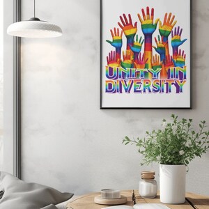 Unity in Diversity Inspirational Art | Digital Download | LGBTQ Colors ...