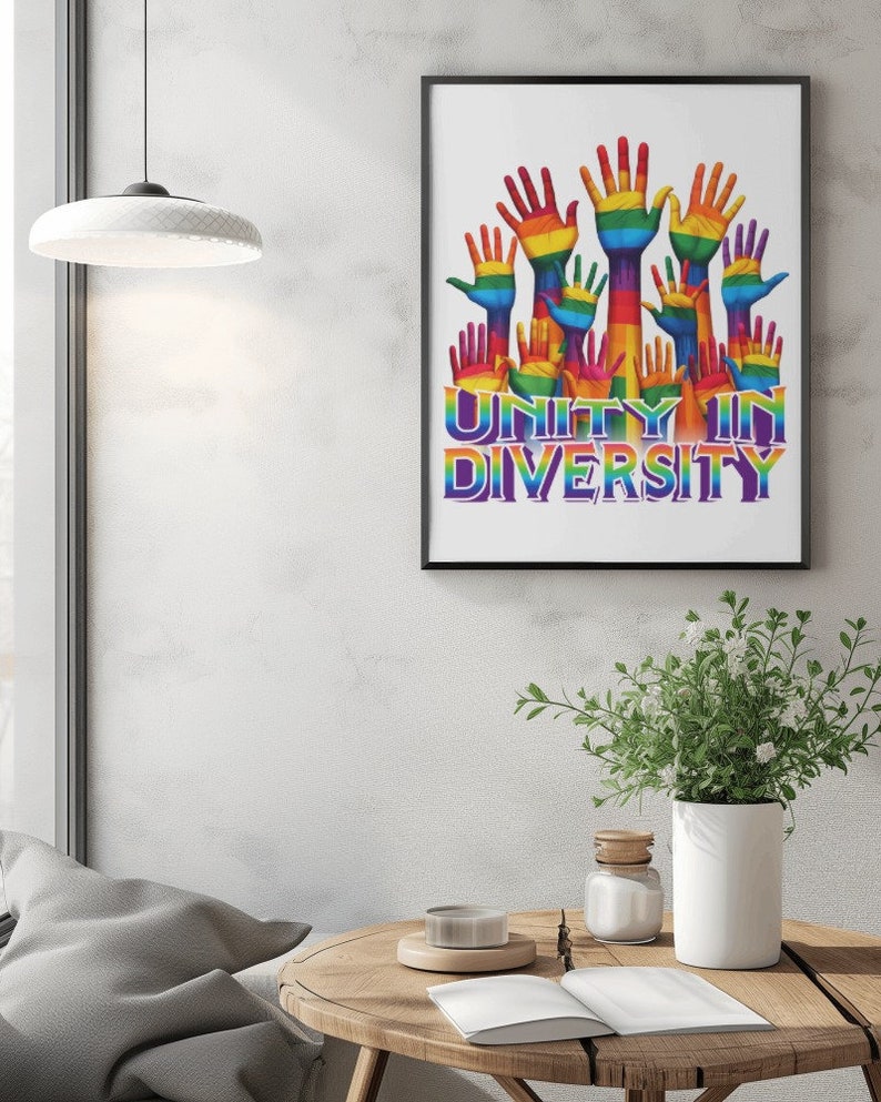 Unity in Diversity Inspirational Art | Digital Download | LGBTQ Colors ...