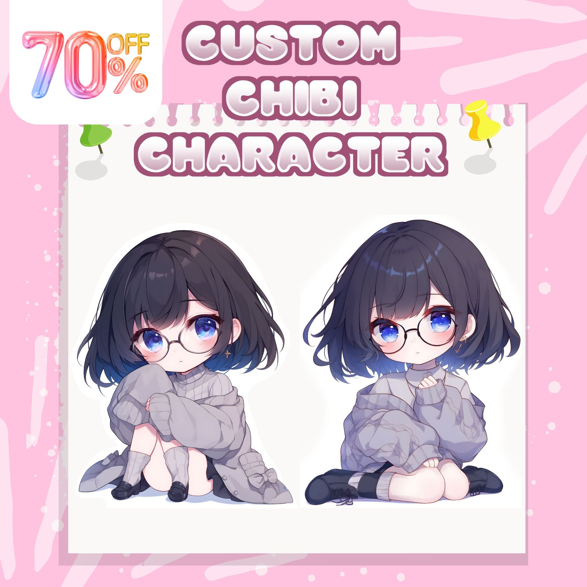 Custom Chibi Anime Chibi Character Chibi Logo Cute Chibi Chibi Emotes ...