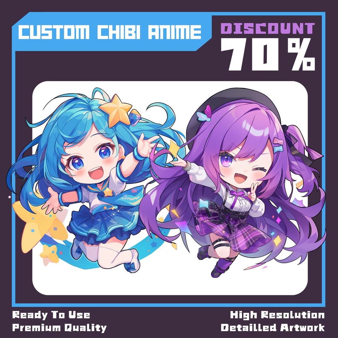 Custom Chibi Anime Chibi Character Chibi Logo Cute Chibi Chibi Emotes ...