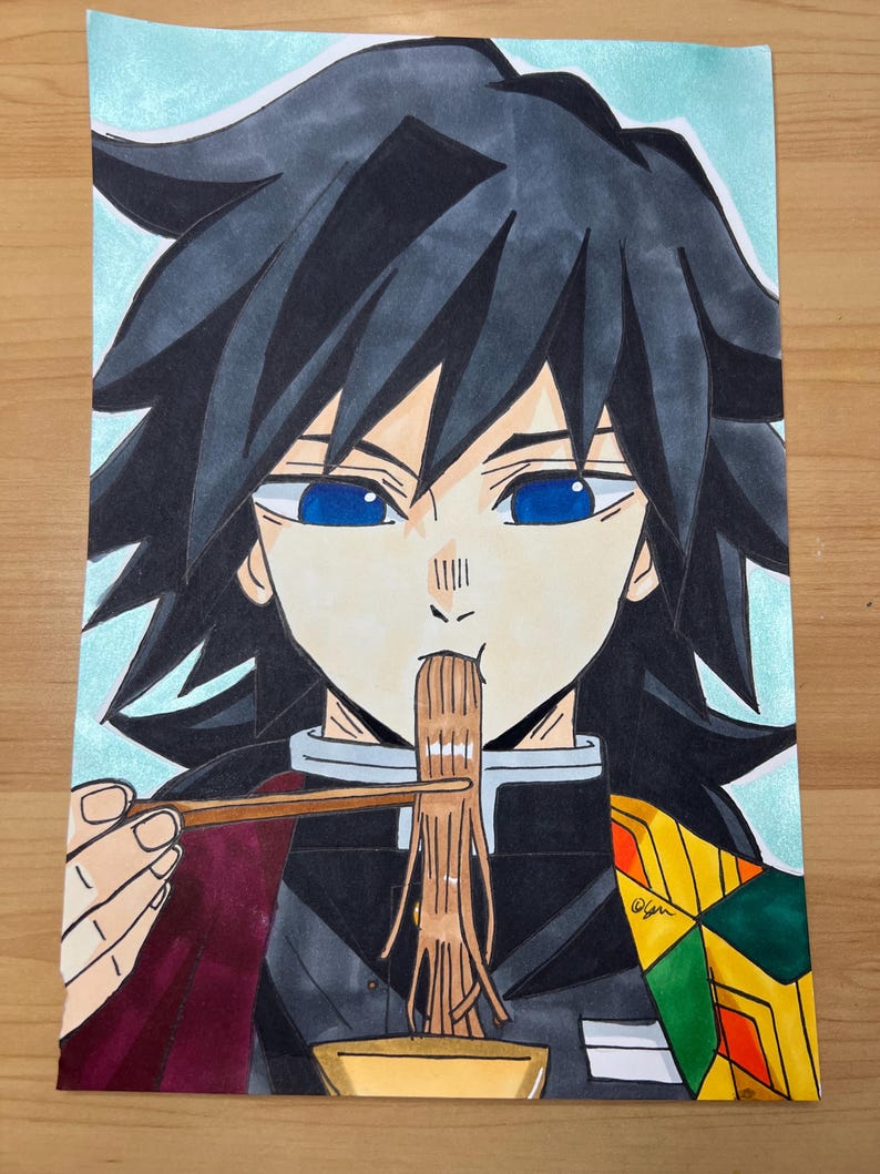 Giyu Eating Soba From Demon Slayer - Etsy
