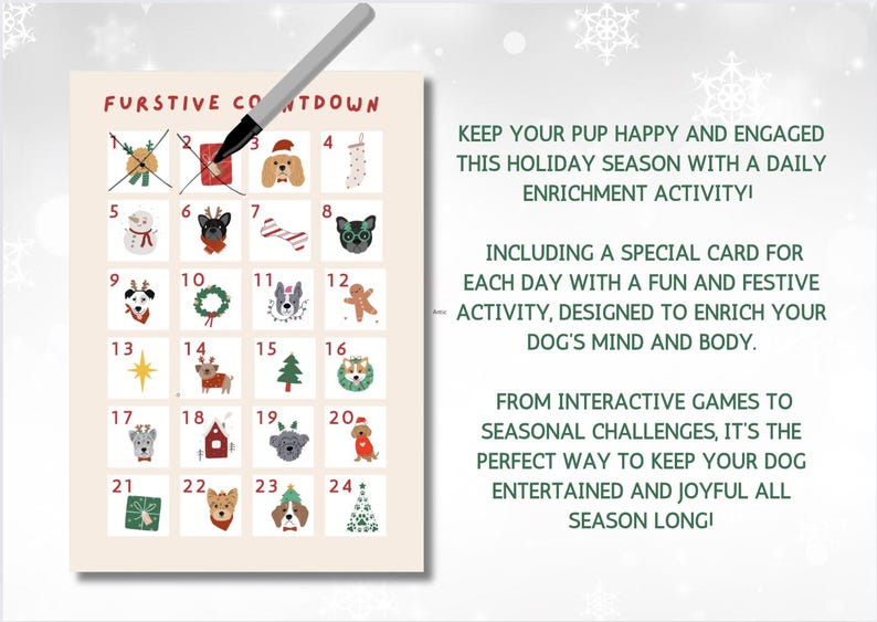 24-day Dog Advent Calendar With Daily Enrichment Activities – Fun ...