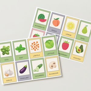 ESL Fruit and Vegetable Food Flashcards Beginner-intermediate Level ...