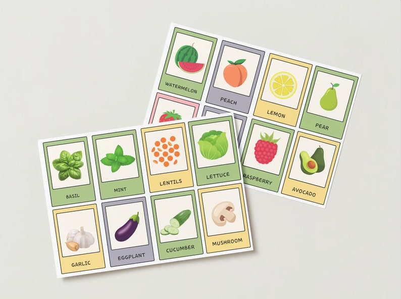 ESL Fruit and Vegetable Food Flashcards Beginner-intermediate Level ...