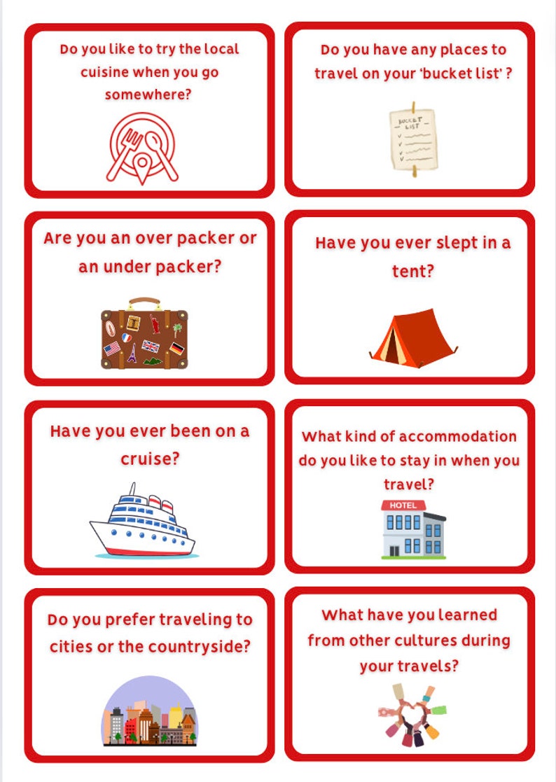 ESL Speaking Question Cards for Adults and Teenagers - Fun English ...