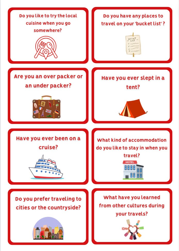 ESL Speaking Question Cards for Adults and Teenagers - Fun English ...