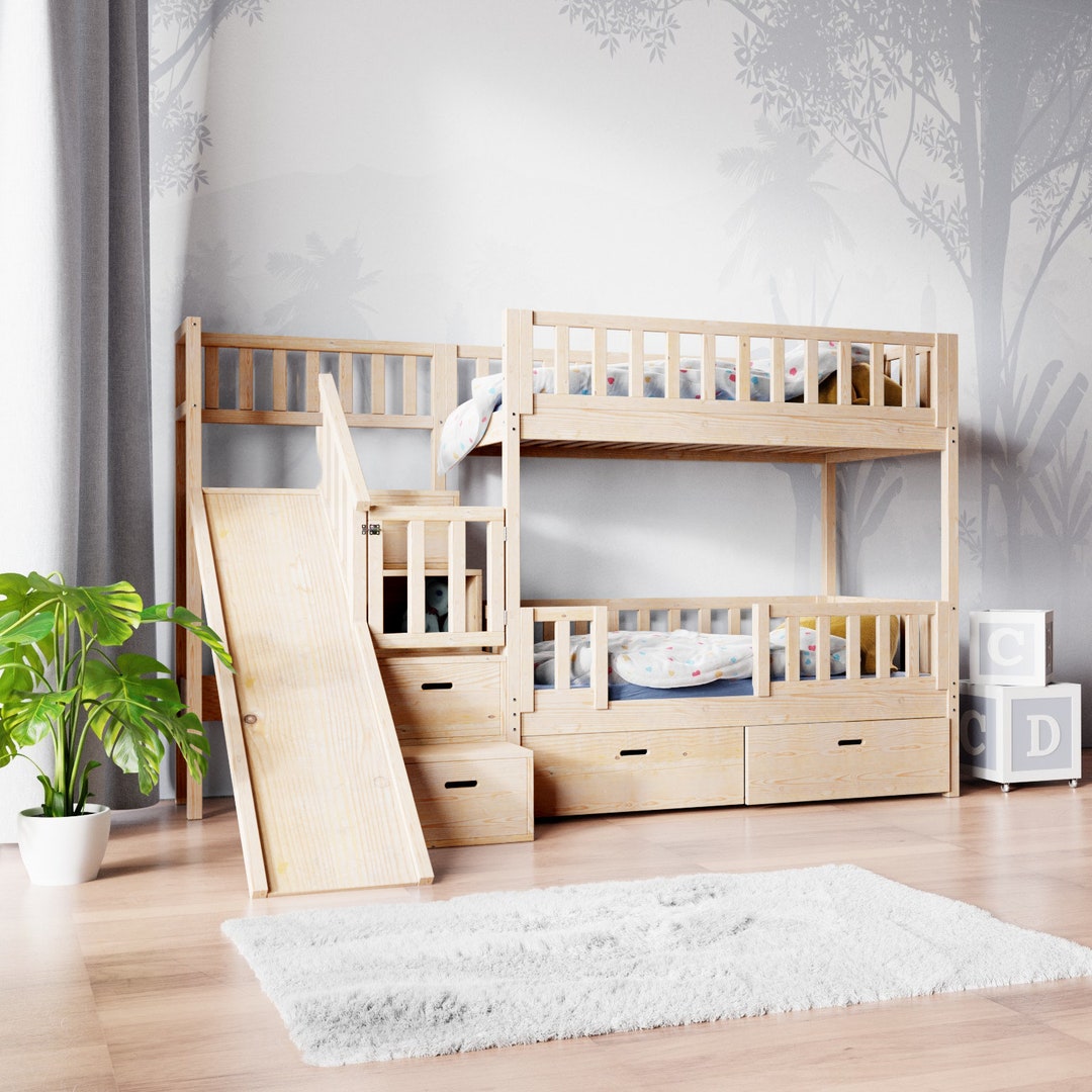 Etagenbett Mit Treppe Und Rutsche, Bunk Bed With Stairs and Slide, Lit ...