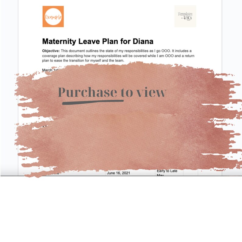 Employee Parental Leave and Return Plan - Etsy