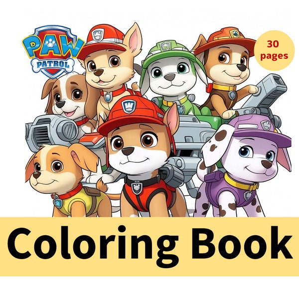 Paw Patrol Coloring Book Pages - Etsy