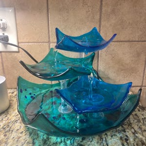 Desktop Waterfall 3-tier Glass Art 3D Colored Sculpture - Etsy