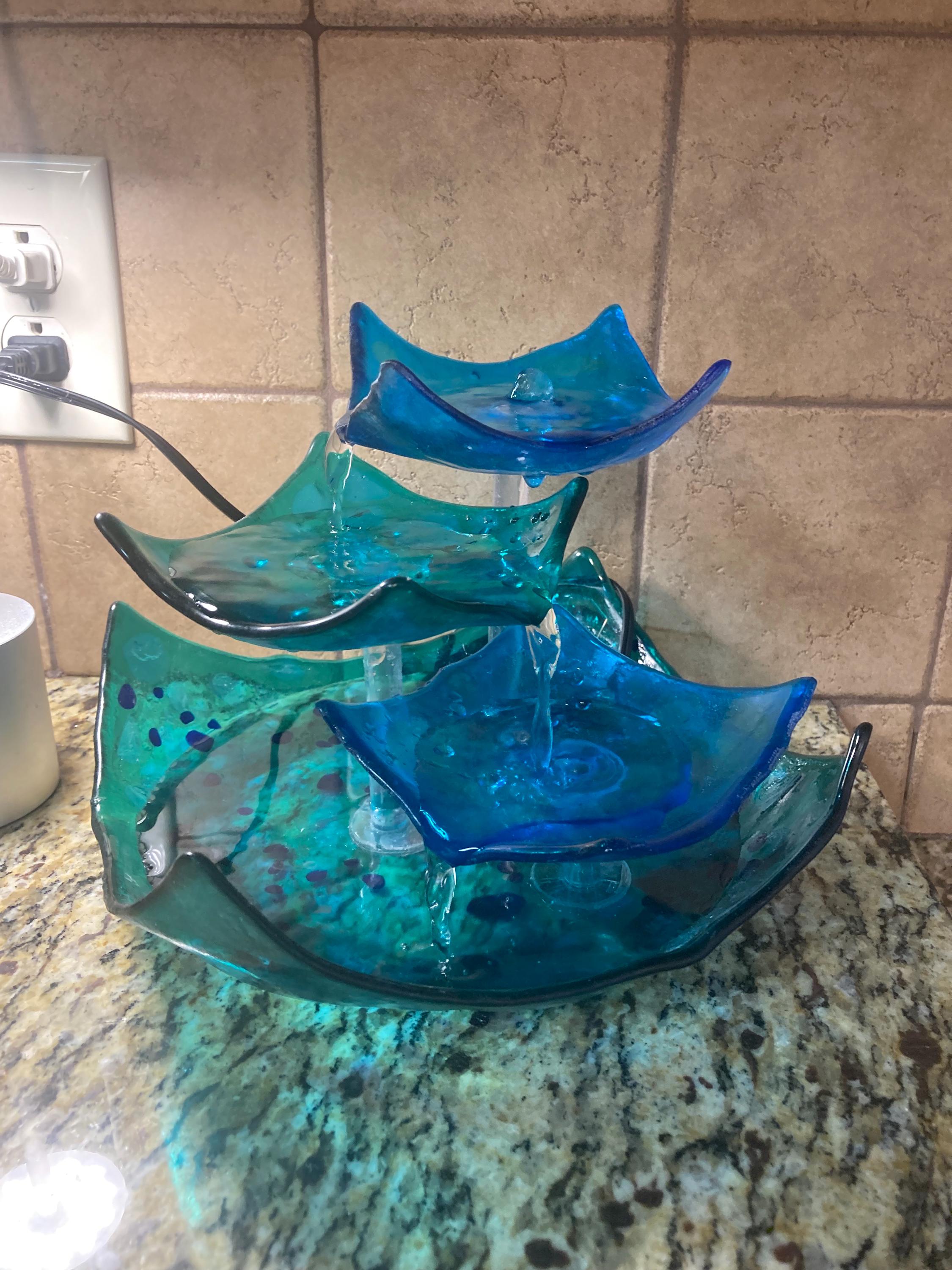 Desktop Waterfall 3-tier Glass Art 3D Colored Sculpture - Etsy