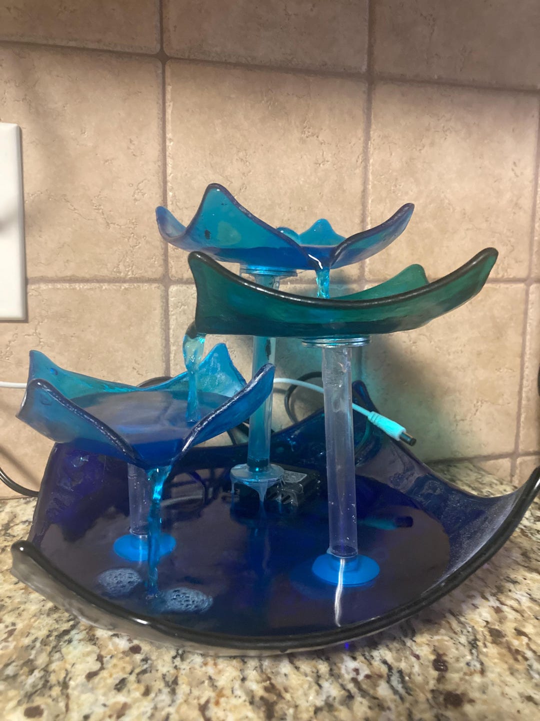 Desktop Waterfall 3-tier Glass Art 3D Colored Sculpture - Etsy