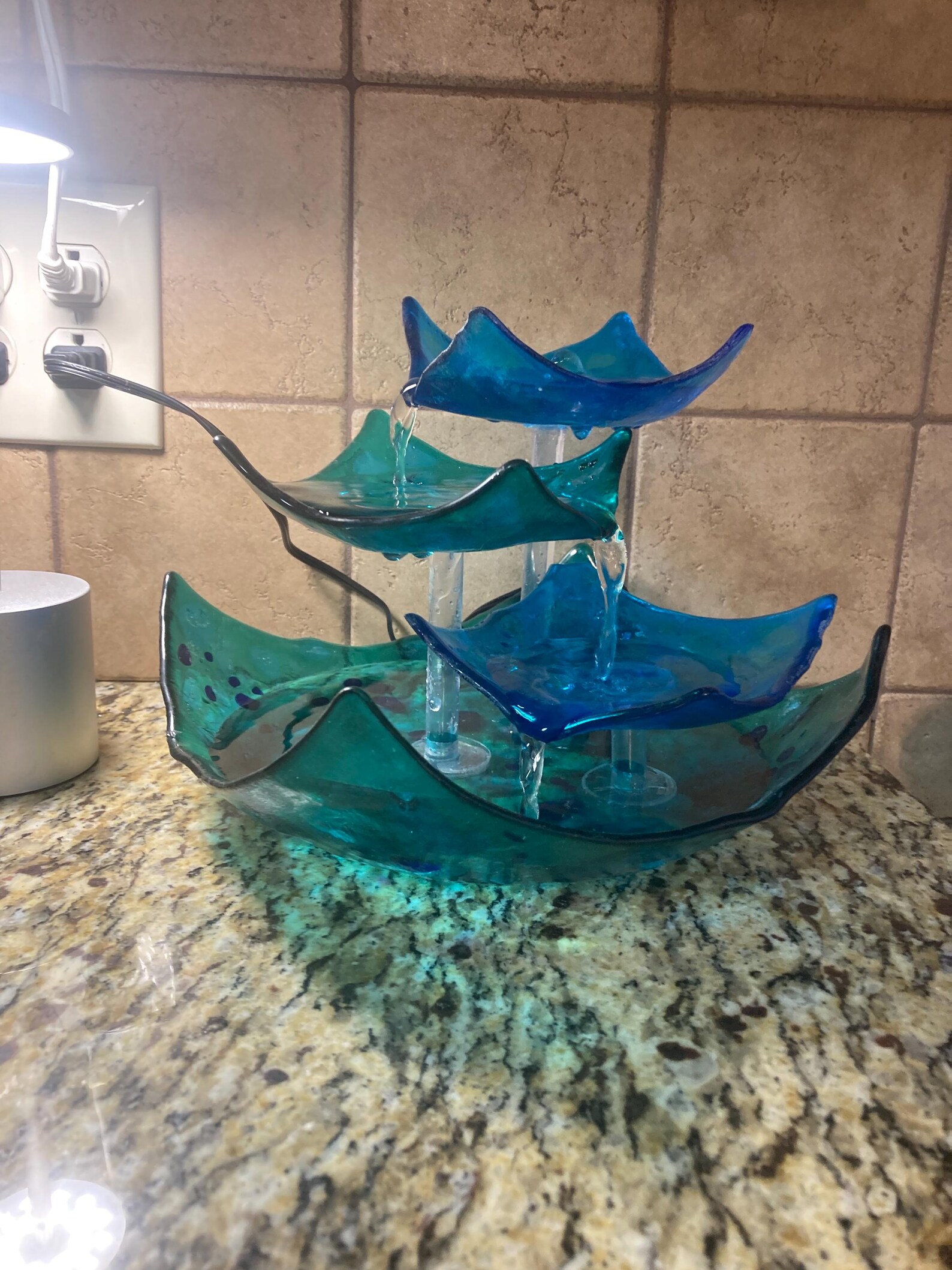 Desktop Waterfall 3-tier Glass Art 3D Colored Sculpture - Etsy
