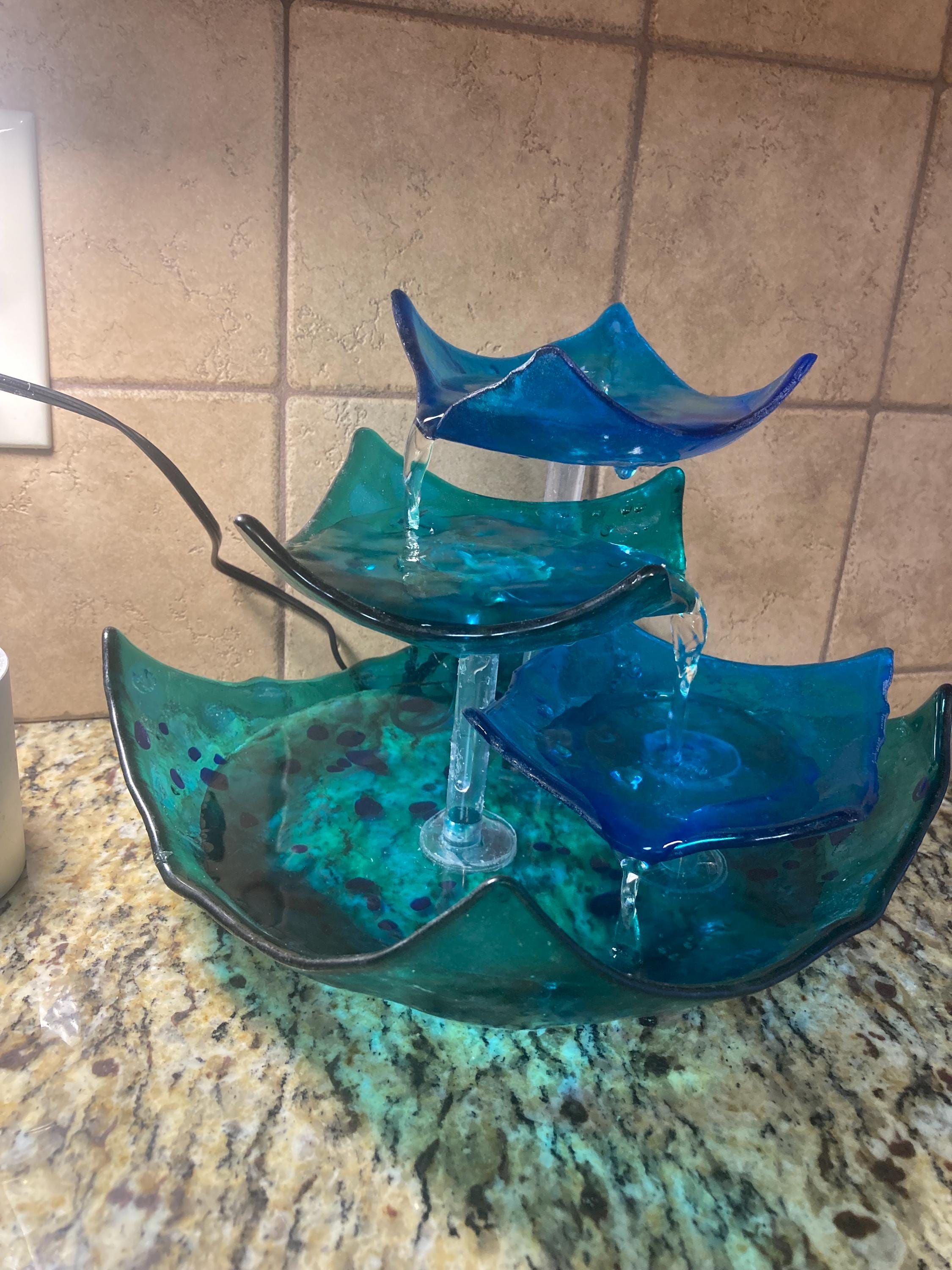 Desktop Waterfall 3-tier Glass Art 3D Colored Sculpture - Etsy