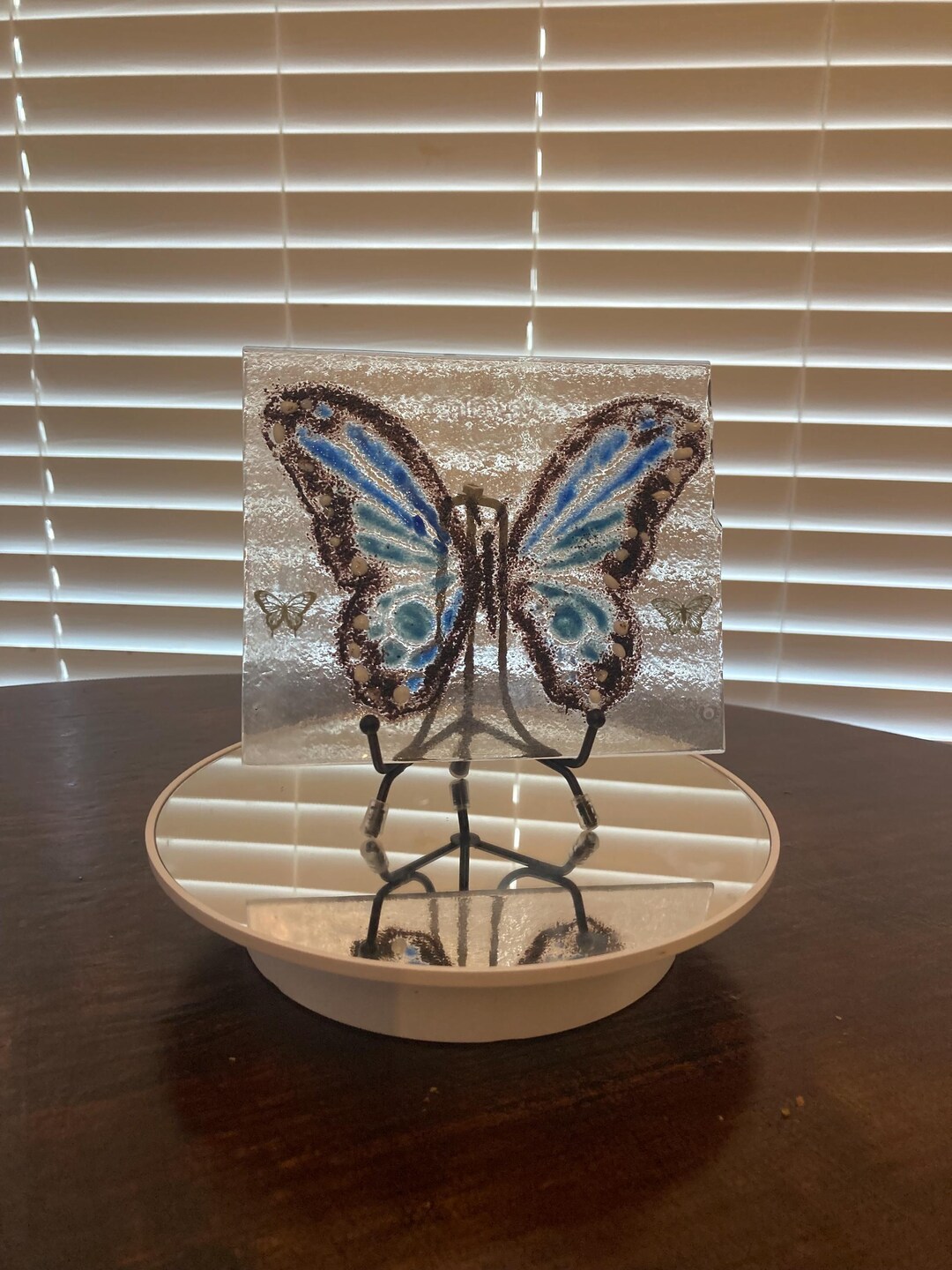 Glass Art Blue Butterfly - Etsy