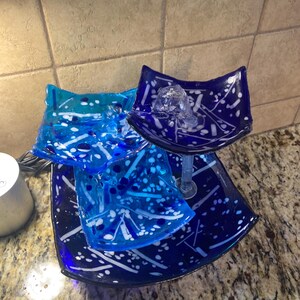 Desktop Waterfall 3-tier Glass Art 3D Colored Sculpture - Etsy