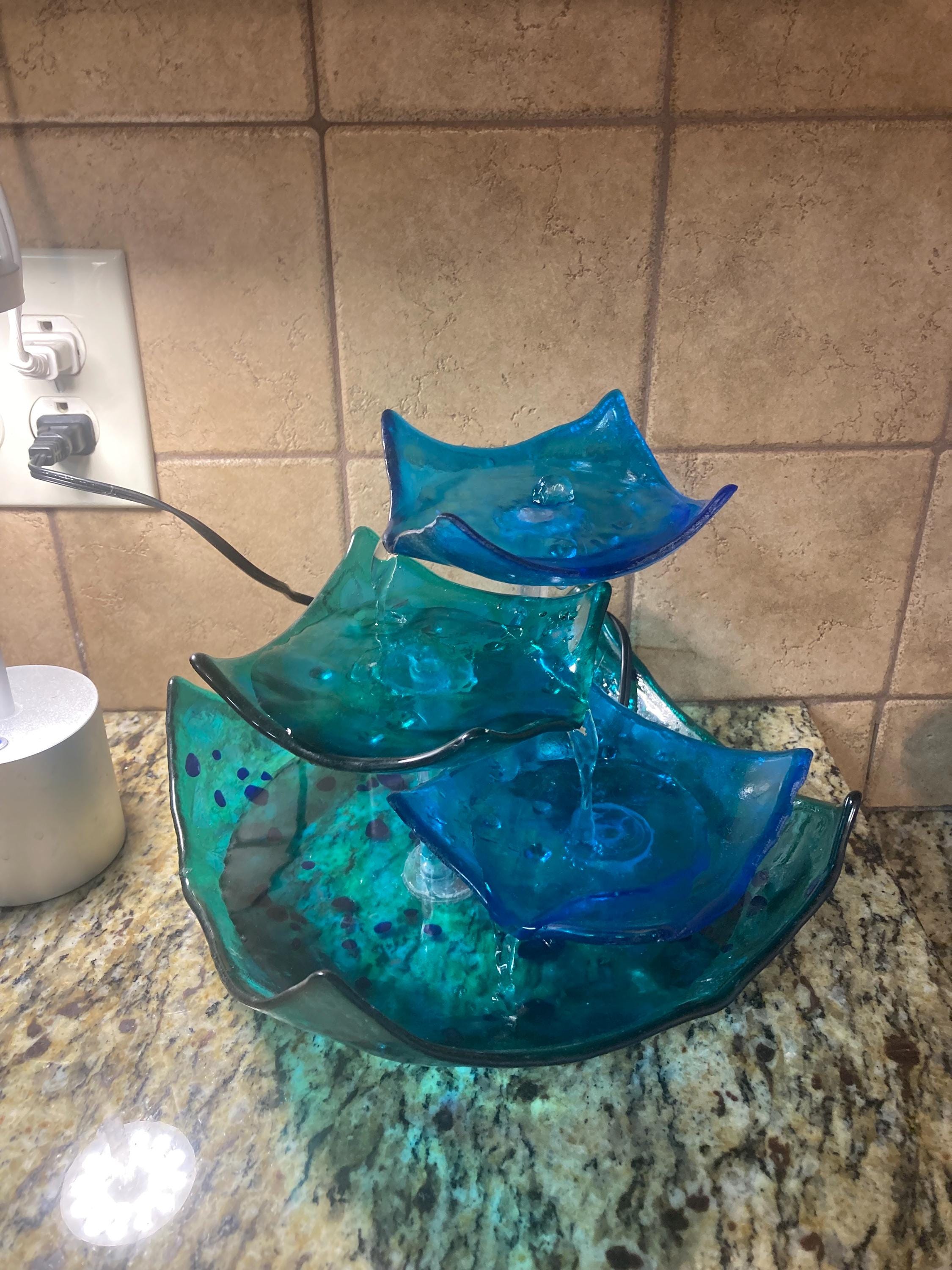 Desktop Waterfall 3-tier Glass Art 3D Colored Sculpture - Etsy