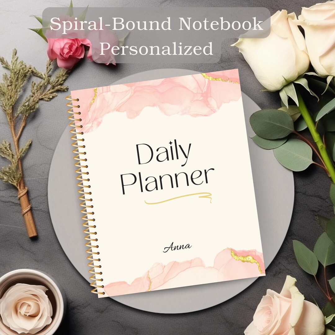 Custom Spiral Notebook Daily Planner, Productivity Planner, Organizer ...