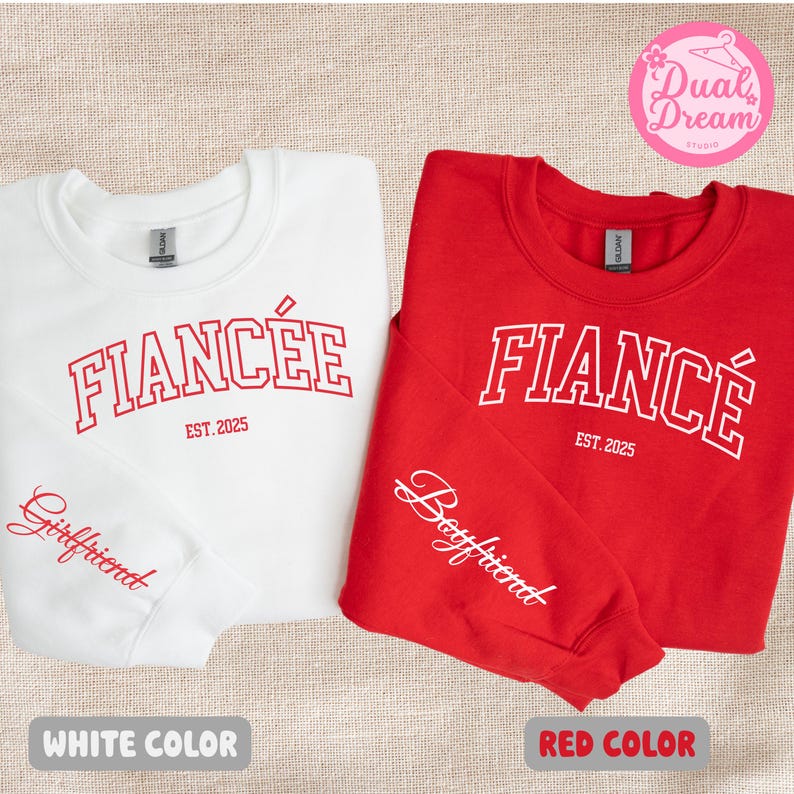 Custom Engagement Sweatshirt for Couples, Boyfriend Fiance Gift ...