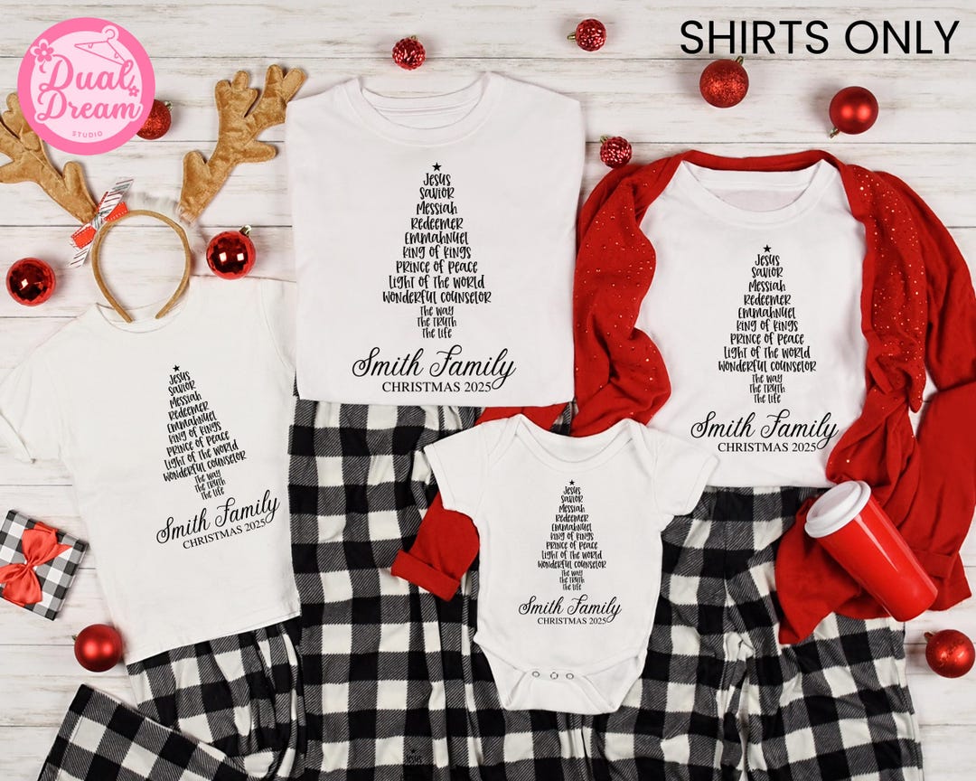 Personalized Christian Christmas Shirt 2025, Custom Family Nativity ...