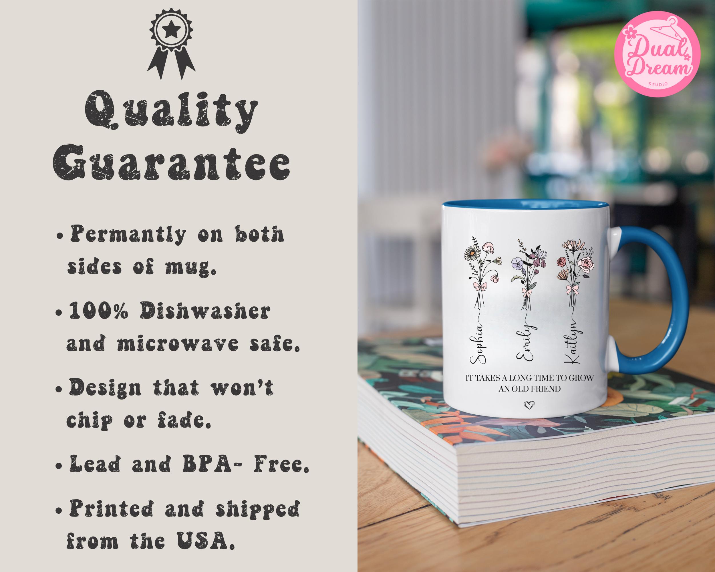 Personalized Best Friends Mug, Custom Birth Flower Coffee Cup ...