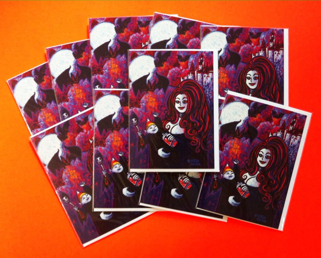 Vampire Mother and Child Spooky Greeting Card Set by Mister Reusch - Etsy