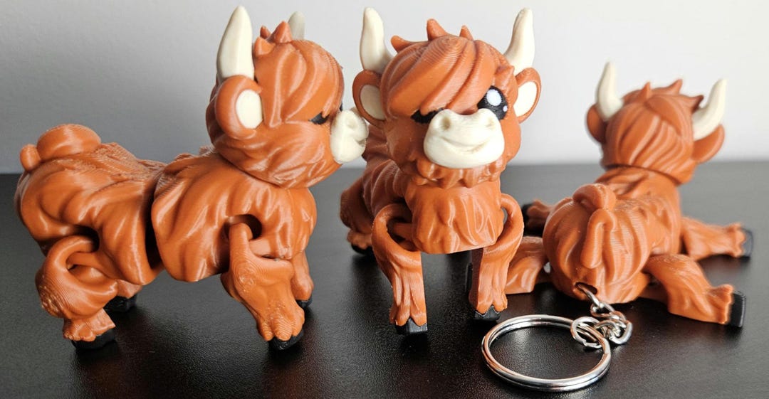 Harry the Highland Cow – 3D Printed Articulated Fidget Toy | Magnet ...