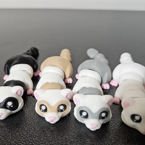 Ferret Fidget Toy – 3D Printed Articulated Ferret Keychain, Magnet ...