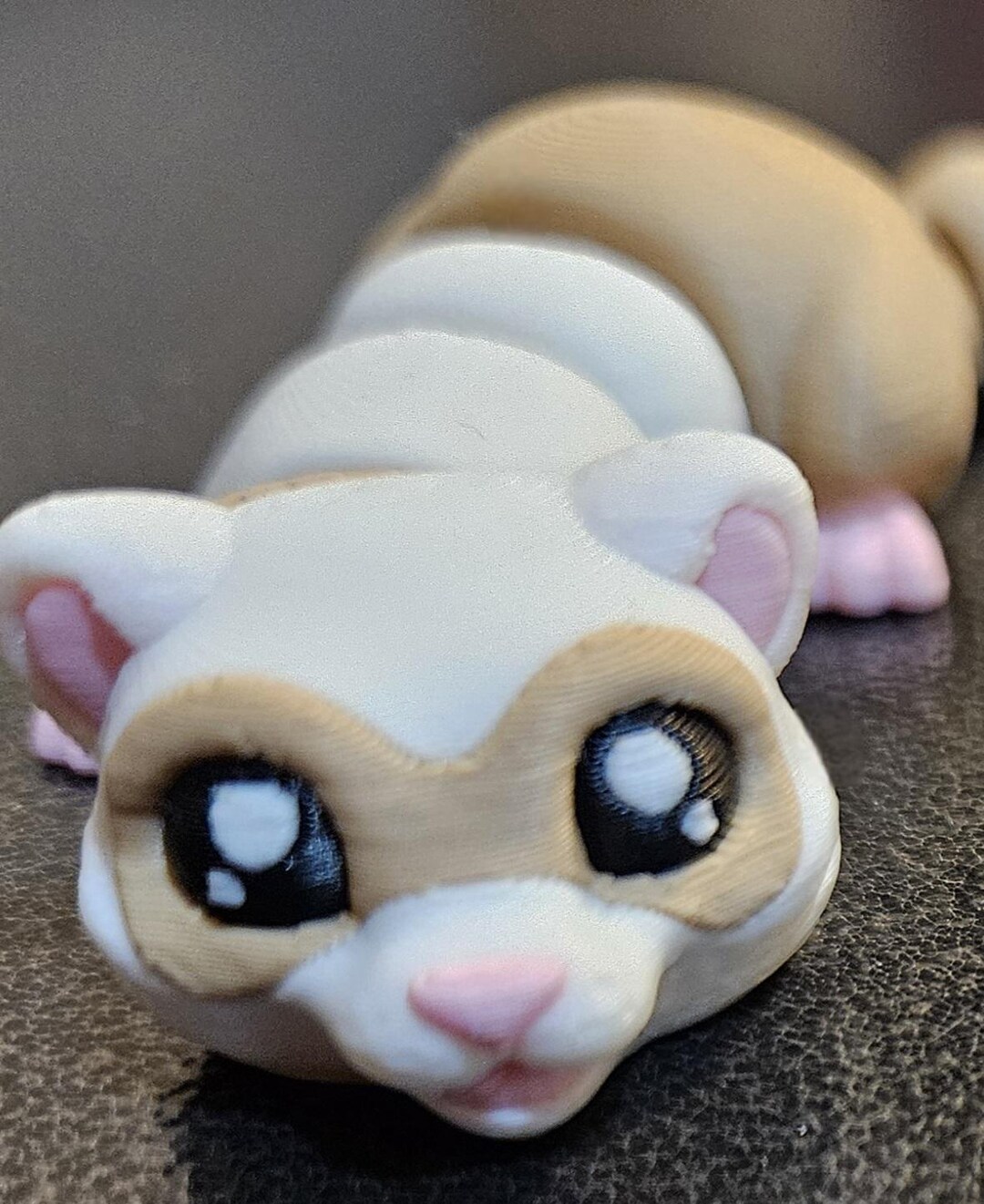 Ferret Fidget Toy – 3D Printed Articulated Ferret Keychain, Magnet ...