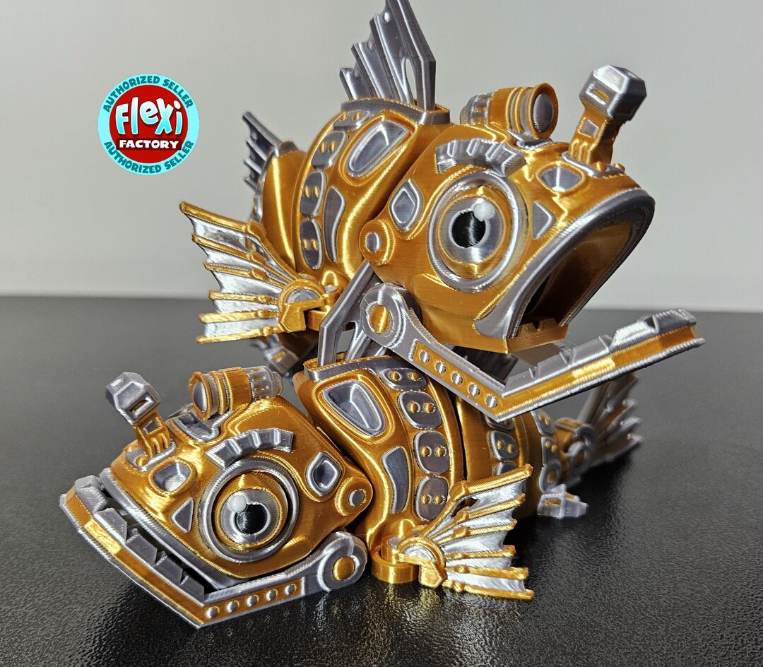 Cyber Fish Fidget Toy – 3D Printed Articulated Figure | Unique Desk ...