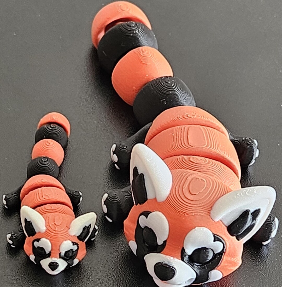 Red Panda Fidget Toy – 3D Printed Articulated Figure | Magnet, Keychain ...