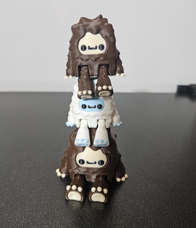 Yeti Fidget Toy – 3D Printed Articulated Figure | Flexi Desk Toy ...