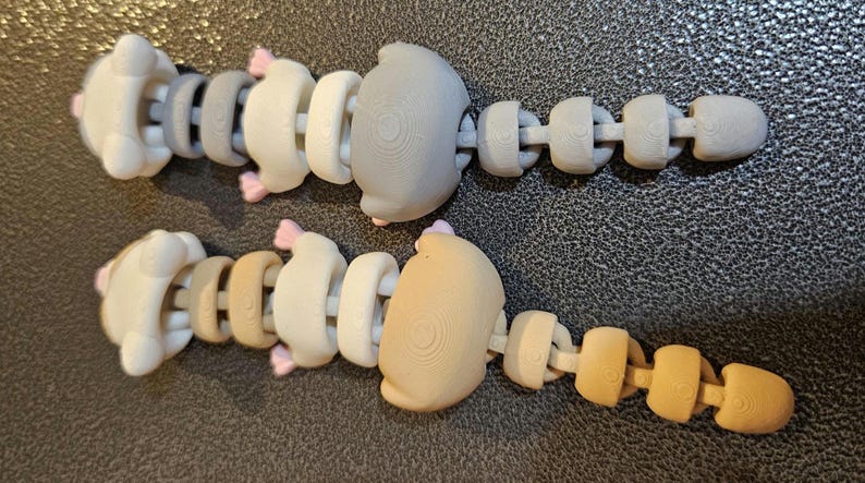 Ferret Fidget Toy – 3D Printed Articulated Ferret Keychain, Magnet ...
