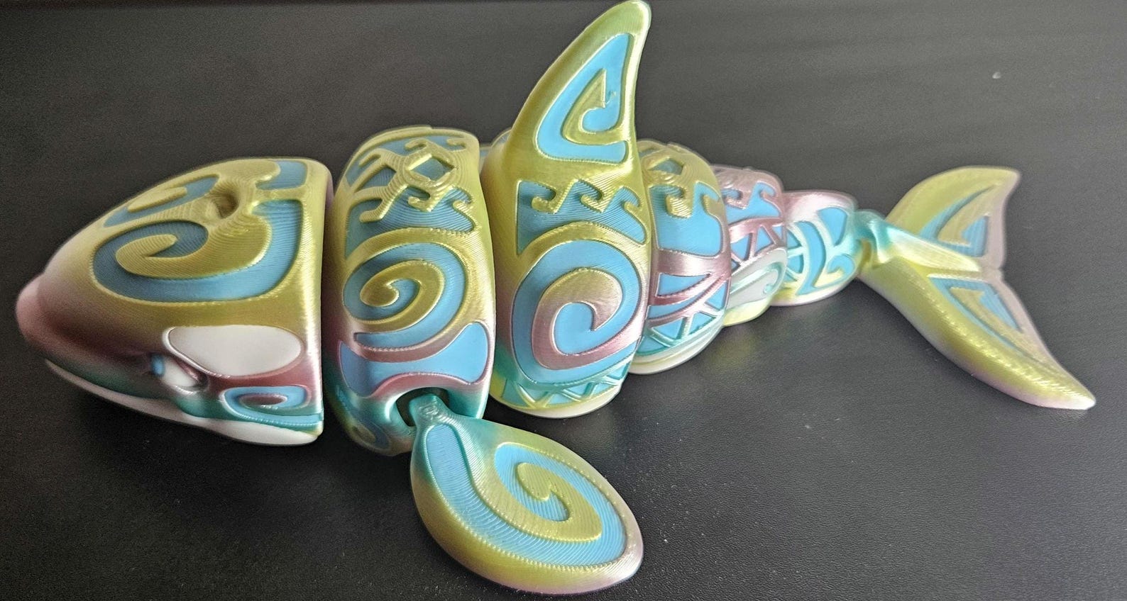 Extra Large Orca / Killer Whale Fancy Colored Articulating Toy ...