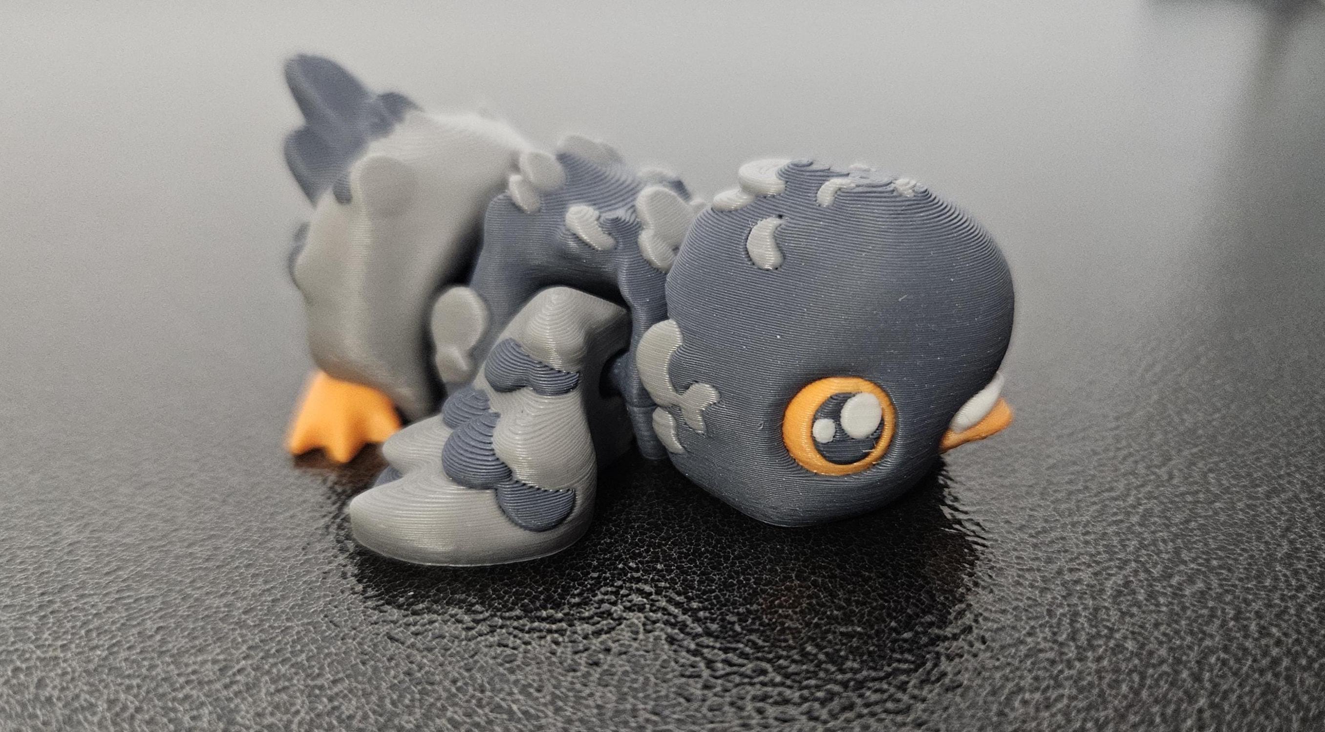 3D Printed Pigeon Toy – Articulated Pigeon Keychain, Magnet or Desk ...