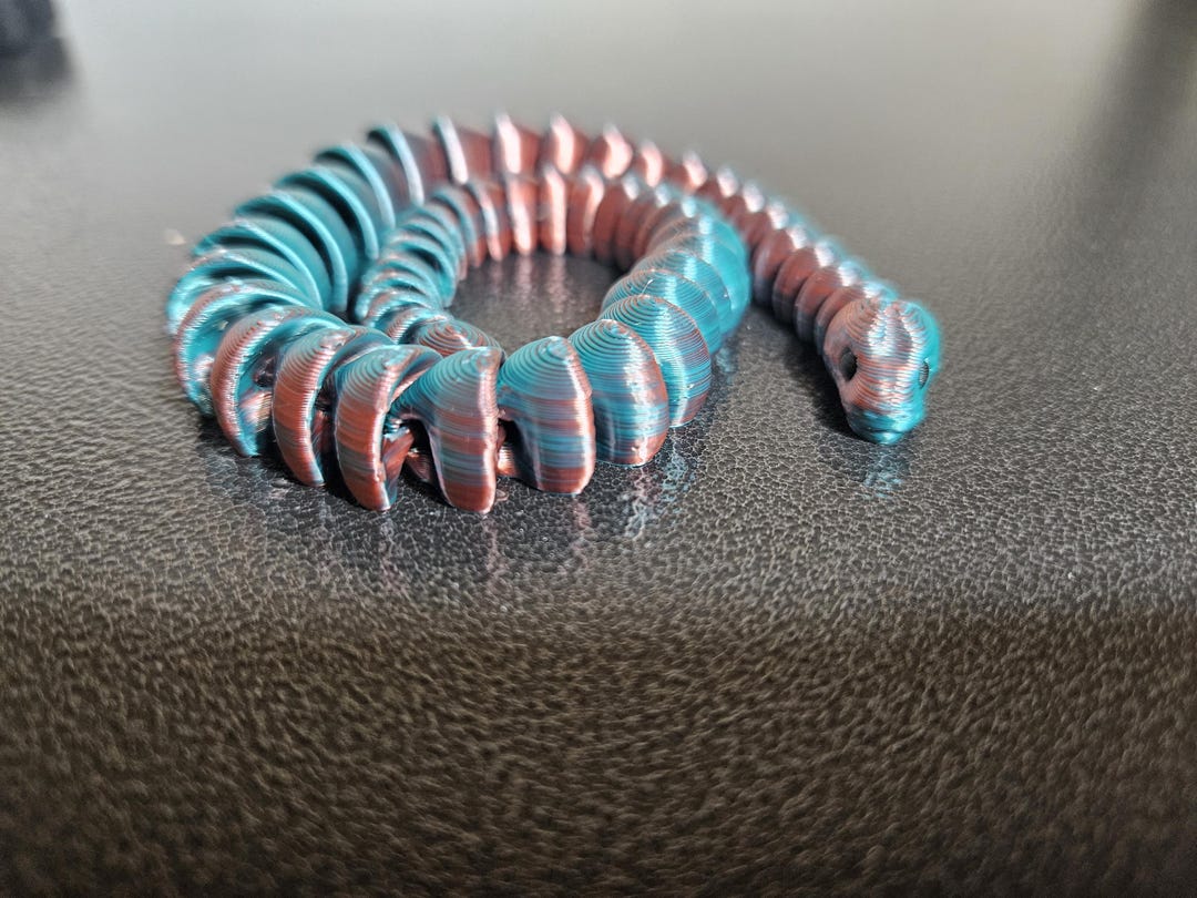 Ball Python Fidget Toy – 3D Printed Articulated Snake Wiggly Desk Buddy ...