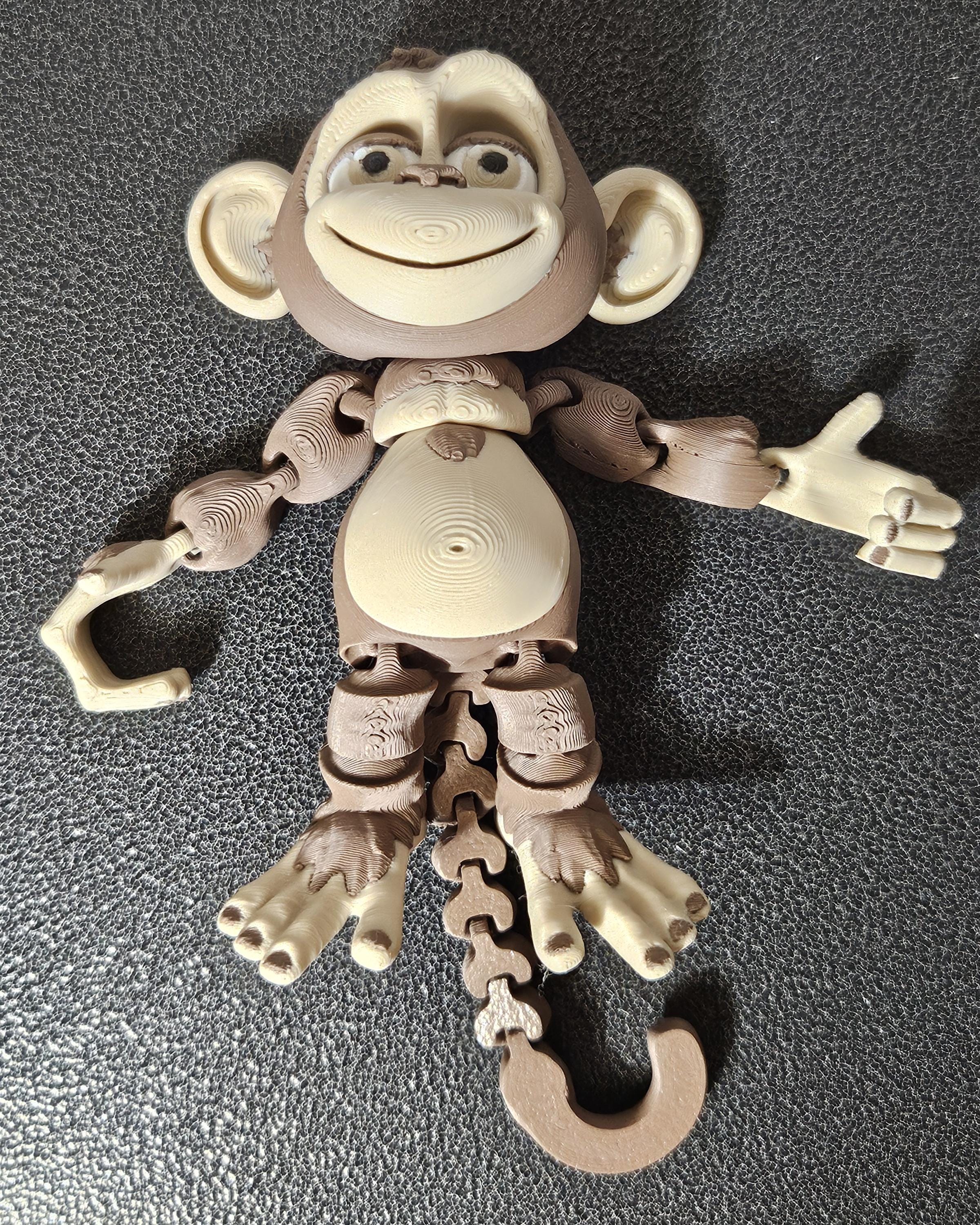 3D Printed Toy 3D Printed Articulated Monkey Fidget Toy - 5.12 Inch ...