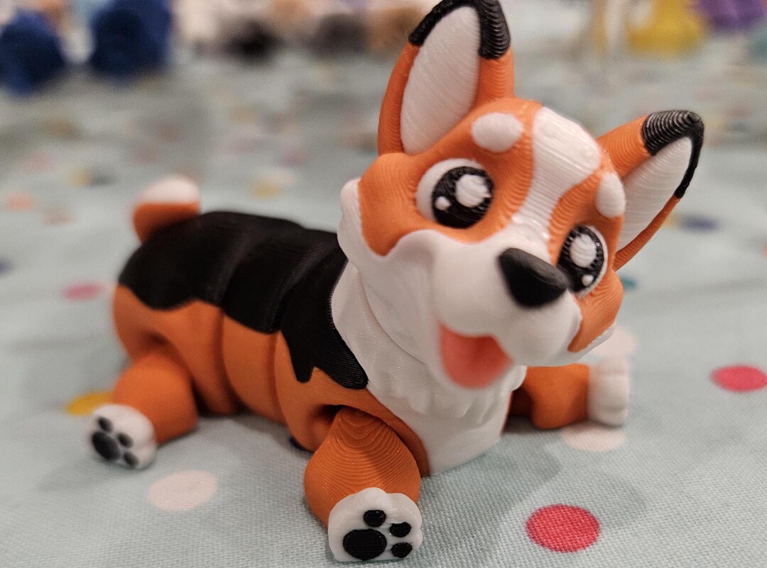 Corgi Fidget Toy – 3D Printed Articulated Dog | Toy, Magnet & Keychain ...