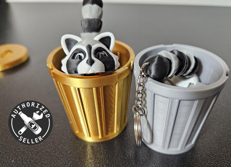 Raccoon Fidget Toy – 3D Printed Articulated Figure | Magnet, Keychain ...